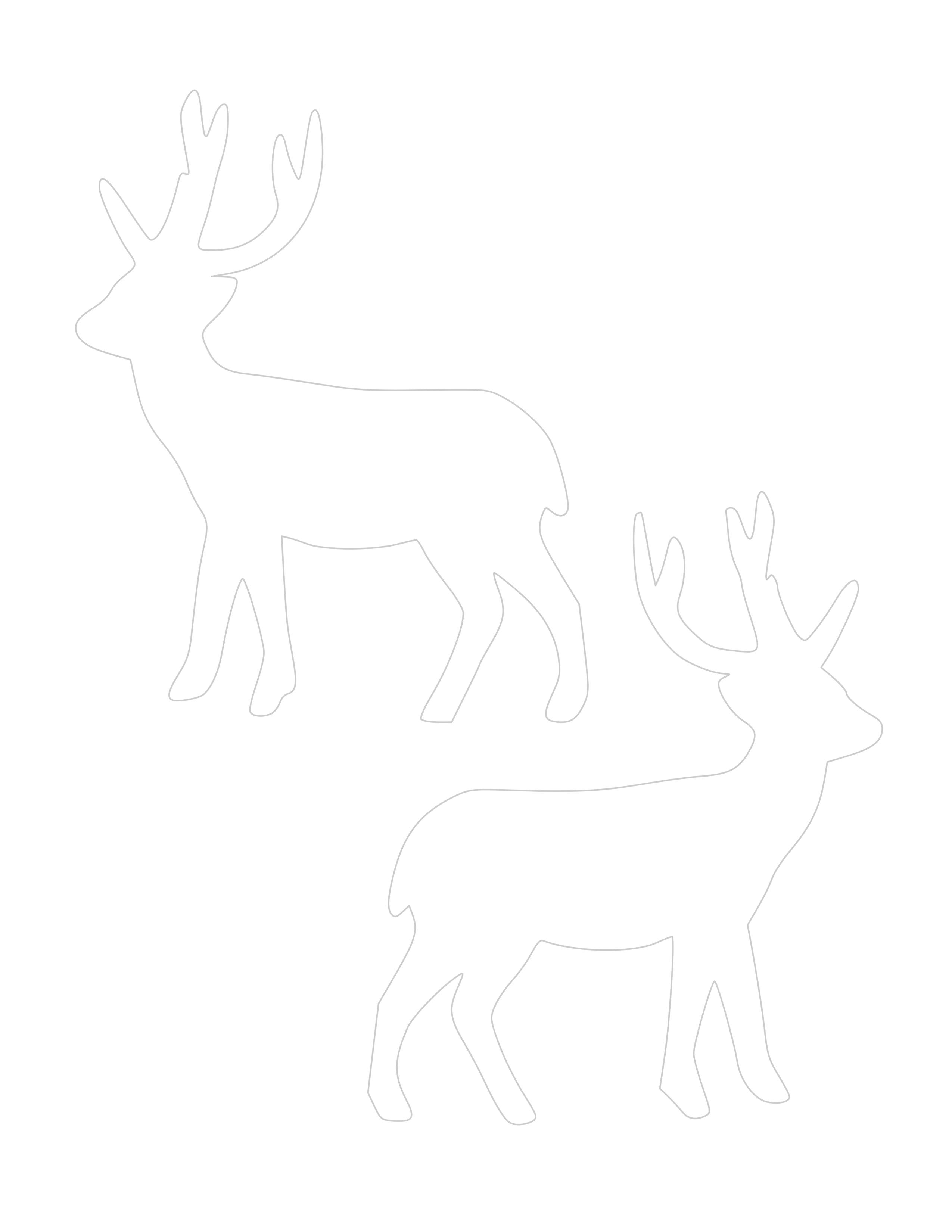Deer Cutout Ornament with Glittered Antlers | Hymns and Verses