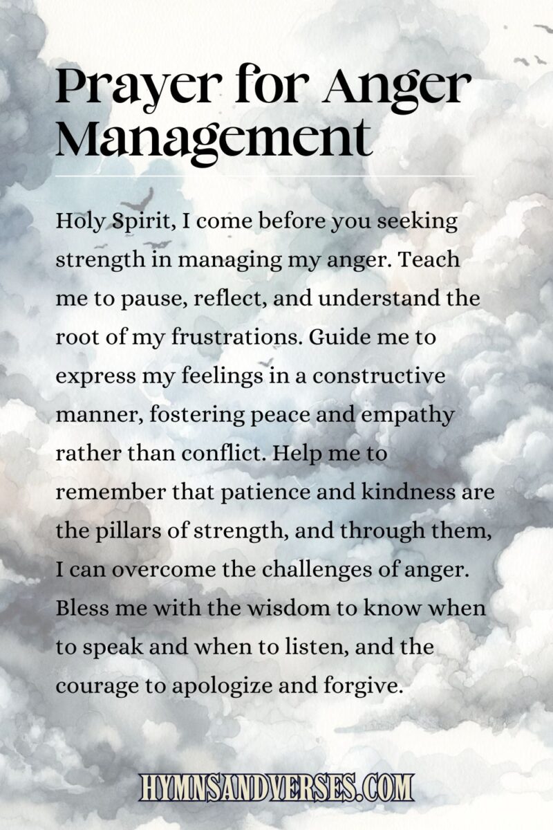 Prayer for Anger: 19+ Calming Options | Hymns and Verses