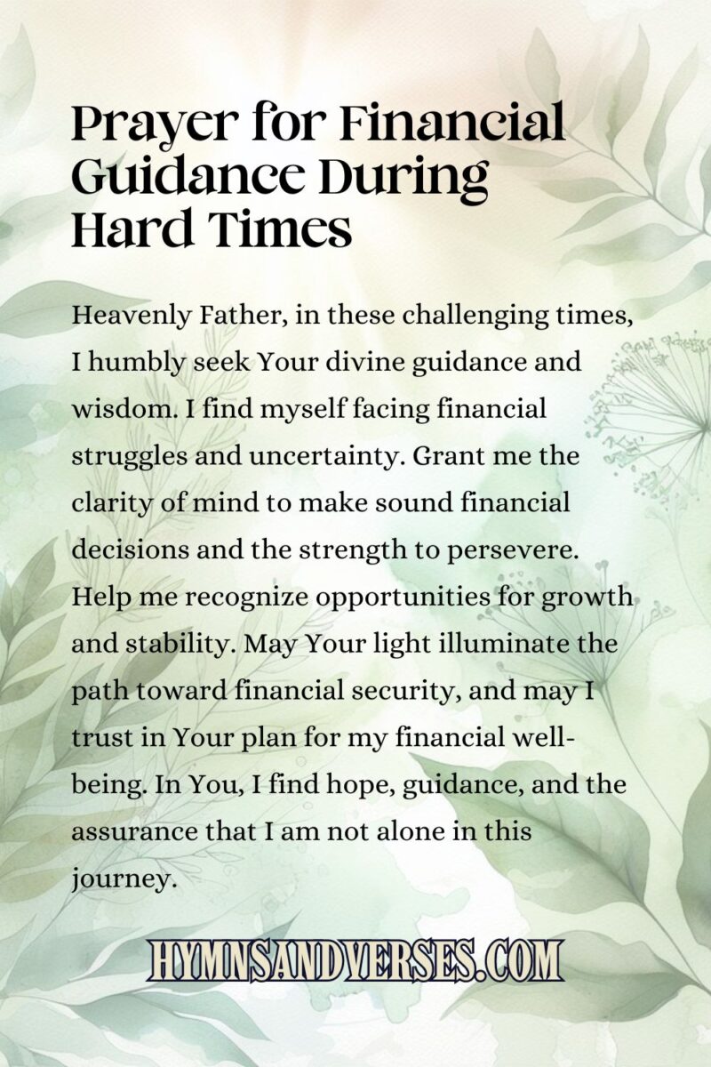 Prayers for Hard Times | Hymns and Verses