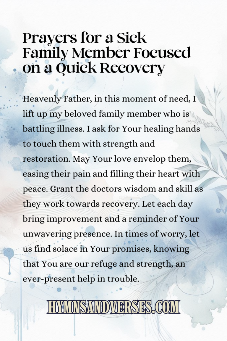 21 Prayers for a Sick Family Member | Hymns and Verses